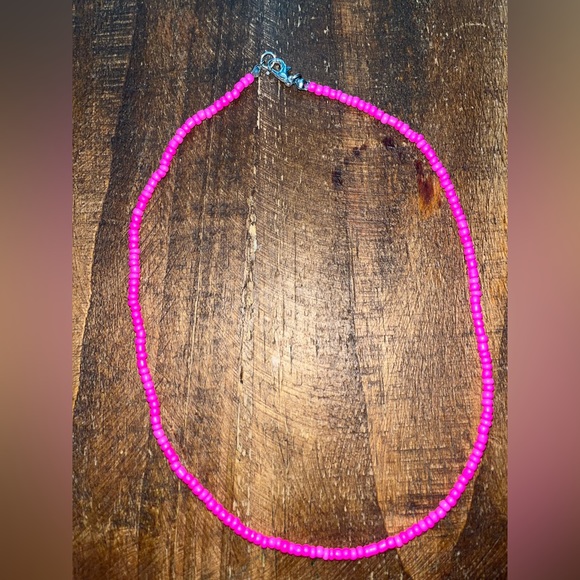 Accessories | Hot Pink Seed Bead Necklace | Poshmark
